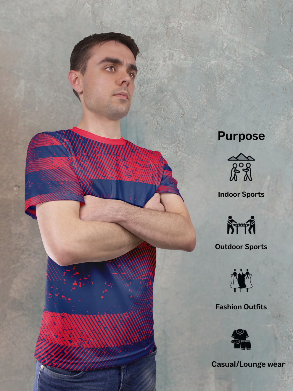 Diagonal Red Abstract Mesh Pattern Sports T-shirt for men – Maxosports